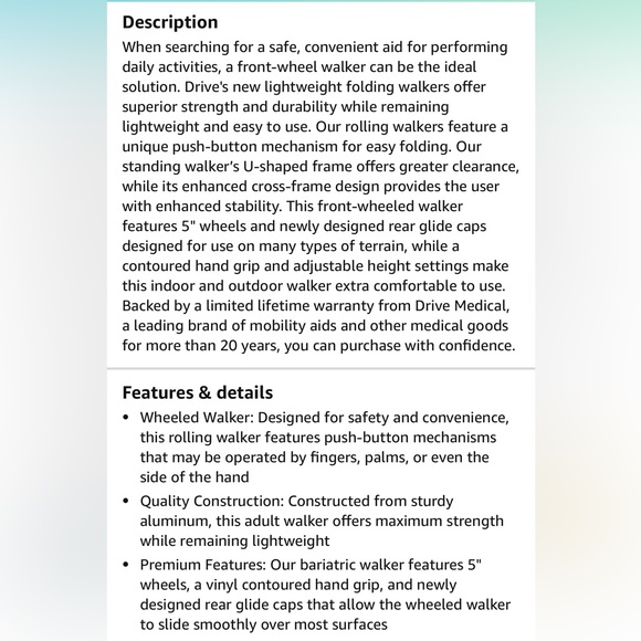 Drive Medical | Other | 2for 1 Drive Medical Folding Rolling Walker 2 ...